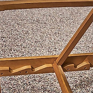 Kyle Outdoor Rustic Acacia Wood Chaise Lounge with Wicker Seating, Natural and Mixed Mocha