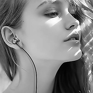 D-GROEE Earbuds Earphones, Wired Headphones in Ear, S12 Universal 3.5mm Earphone Wired Earbuds with Mic for Phone Black with Mic