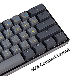 Keychron K12 60% Layout Bluetooth Wireless/USB Wired Mechanical Keyboard for Mac with Gateron G Pro Red Switch White LED Backlit N-Key Rollover, Compact 61 Keys Computer Gaming Keyboard for Windows