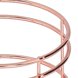 BORDSTRACT Small Wire Utensil Holder, 11x9x9cm Metal Round Pen Holder, Make Up Brush Holder Desk Cutlery Chopsticks Organizer for Kitchen Counter Home Office(Rose Gold)