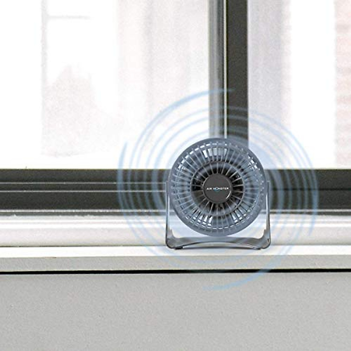 Air Monster 4 Inch Personal Desk Fan Quiet, Personal Fan, Table Fan, Tabletop Fan, Plug in Fan with 1 Speed Setting, Adjustable Tilt, ETL, Black