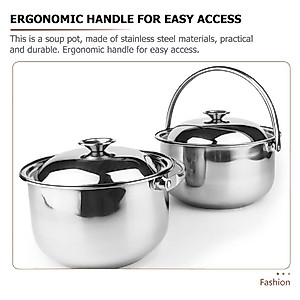 Hemoton Pots Stainless Steel Pot 7 Quart Stainless Steel Stockpot with Lid Stainless Steel Stock Pot Soup Pot Stew Pot Cooking Pot Induction Pot Stainless Steel Pot