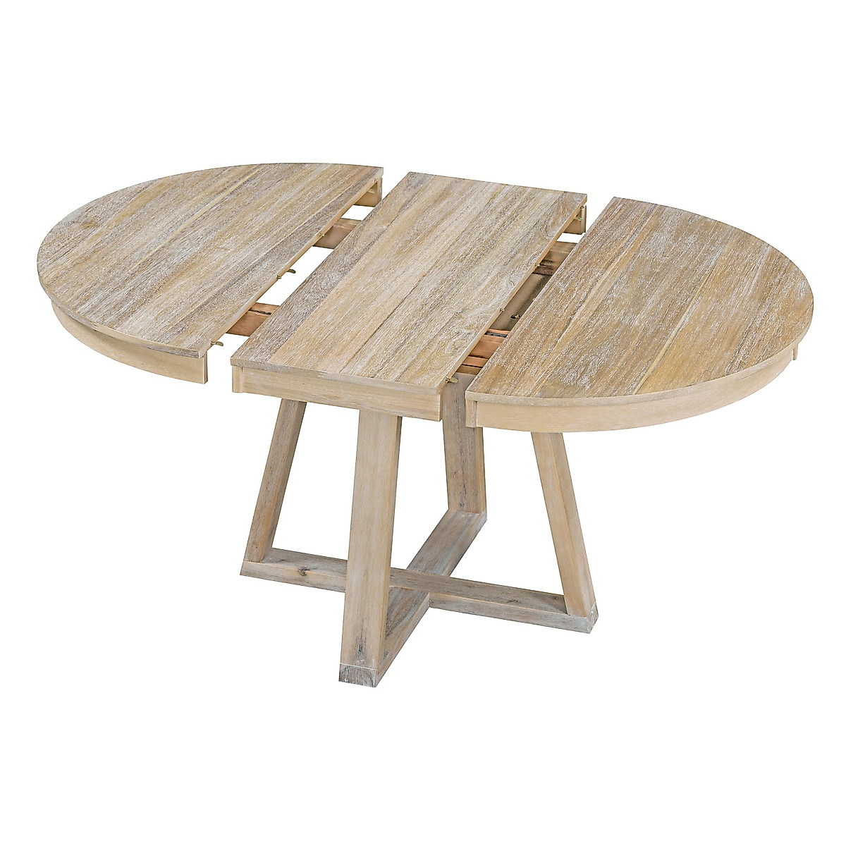 Bellemave Extendable Dining Table Set for 4, 5-Piece Round Table Set with 4 Chairs, Circle Table with Upholstered Chairs, Oval Kitchen Table Set with Extendable Table for Dining Room and Kitchen