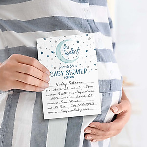 Starry Delight Baby Shower Invites / 25 Invitation Cards With White Envelopes / 5" x 7" Flat Twinkle Star Invitations/Fill In Gender Neutral Baby Party Cards/Made In The USA