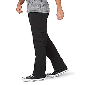 Wrangler Authentics Men's Premium Relaxed Fit Straight Leg Cargo Pant, Black, 34W X 30L
