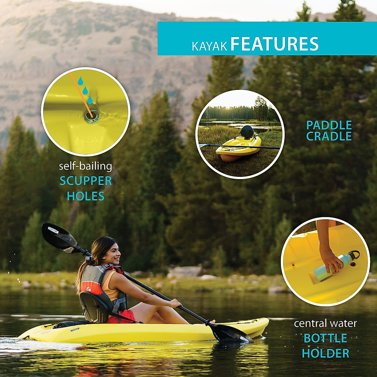 Lifetime Sit On Top Kayak, Volt 85, Yellow