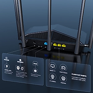 Tenda AXE5700 Smart WiFi 6E Router, Tri-Band Gigabit Wireless Router for Home, Best WiFi Router for Gaming and VR, AX Router with 5 * 6dBi High-Gain Antennas, Support WPA3, VPN, New 6GHz Band(RX27Pro)