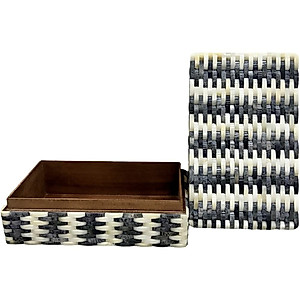 Decorative Inlay & Wooden Engraved Art Keepsake Box Storage For Jewelry Hand Finished White and Gray Mat Pattern Keepsake Oraganizer Rectangular Shape Bone Inlay Beautiful Home Décor & Table Décor