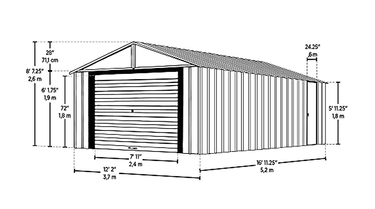 Arrow Shed 12' x 17' Murryhill Garage - Durable Steel Storage Shed