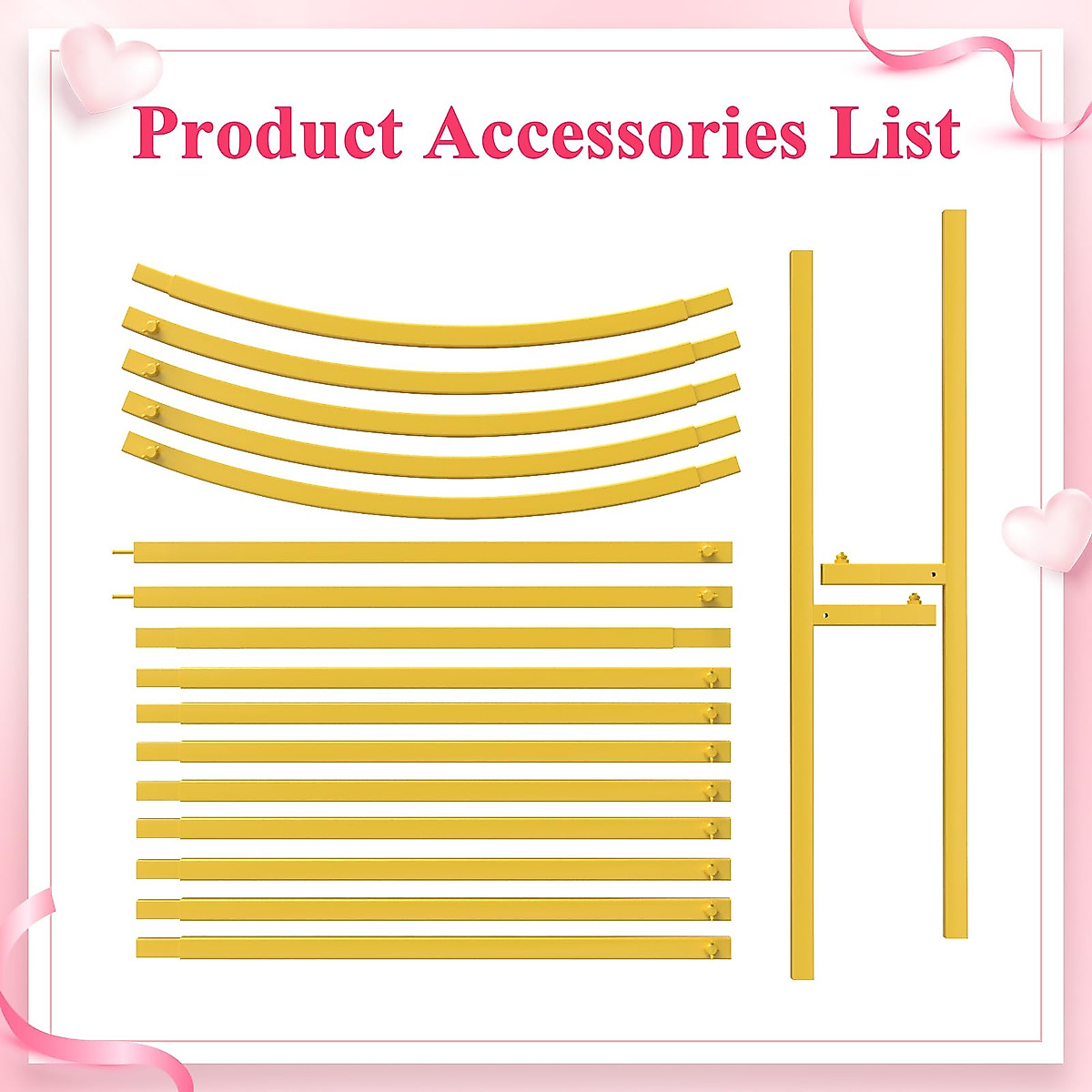 Wokceer 7.2 FT Wedding Arch Backdrop Stand, Square Arch Gold Metal Arch Backdrop Stand for Wedding Ceremony Birthday Party Bridal Baby Shower Photo Booth Garden Floral Balloon Arch Decoration