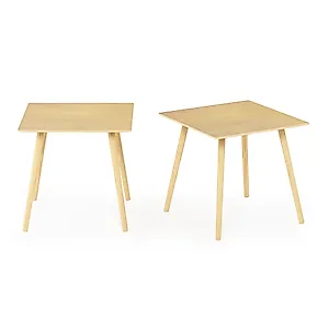 Furinno Decorative Hallway End Table, Set of 2, Oak