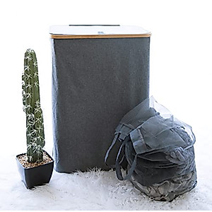 140L XXX-Large Laundry Hamper with Lid - Large Washing Baskets for Laundry with Handles - Laundry Baskets for Bedrooms - Bamboo Bathroom Bin