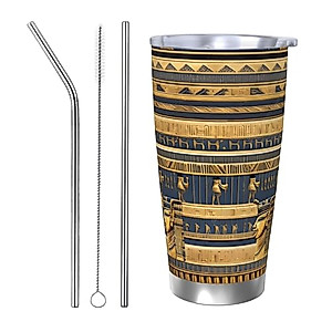 WXZYFP Car cup (single silver rim), can use a straw or drink directly, easy to use.Egyptian Pharaonic Frescoes