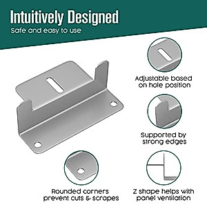 Houseables Solar Panel Mounting Brackets, Roof Panels Z Bracket, 2.5” x 1.5” x 3.9”, 4 Sets (16 Pc), Aluminum, Off Grid, Adjustable Mount Nuts & Bolts, Boat Accessories, Wind Generators, RVs, Trailers