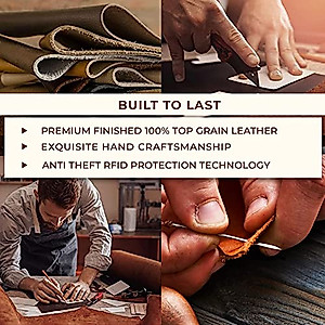 ZIDZOH HYDE & CO Women’s Real Leather RFID Blocking Clutch Wallet Bag with Airtag and Parking Coin Holder In Gift Box, Black/Turquoise