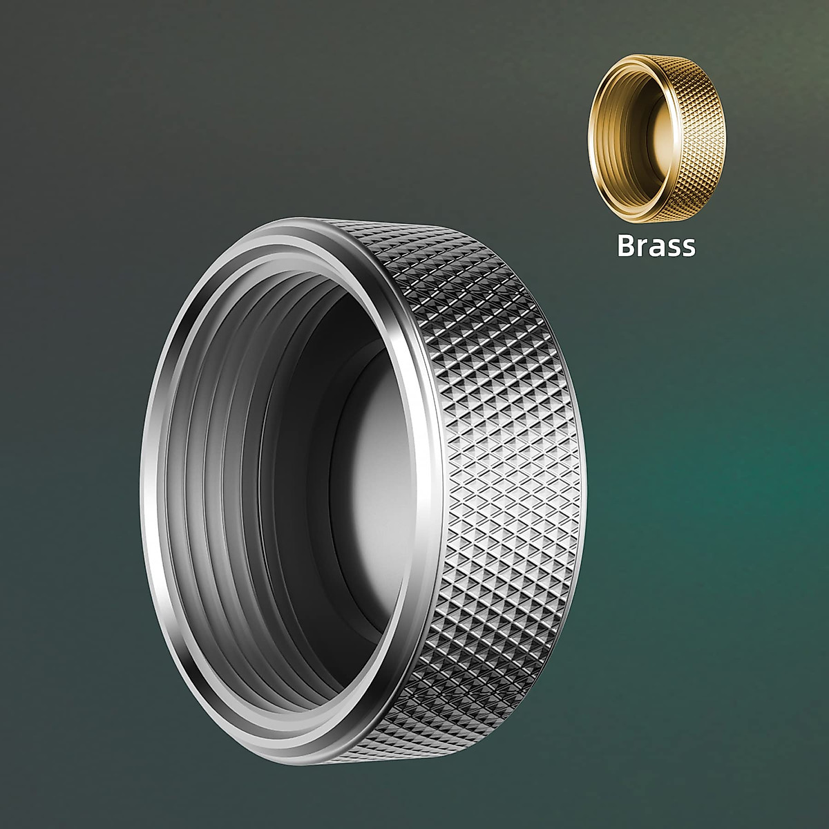 Garden Hose Cap, 3/4" Brass Hose Female End Cap, Outdoor Faucet Cap, Female Hose Fitting Caps, 2 Pack Spigot Cap for Garden Water Faucet, Sprinkler, Pipe Fitting Hose with Extra 4 Washers, Chrome