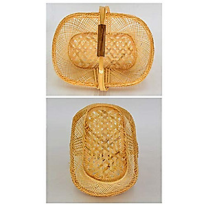 UHBGT Large Storage Wicker Basket Gift Baskets with Handle Willow Woven Picnic Basket Easter Candy Basket Egg Gathering Wedding Basket