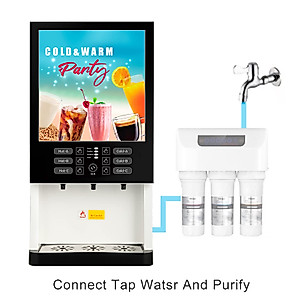 gusohapy 3 Flavors, 3 Cold Drinks And 3 Hot Drinks, Filtered Water Commercial Instant Coffee Milk Tea Machine Commercial Beverage Dispensers Self Cleaning