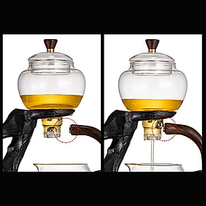 Homyl Glass Automatic Set Drip Pot Infuser Tea Drip Pot Tea Making Oolong Tea Maker Automatic Tea Set for Home