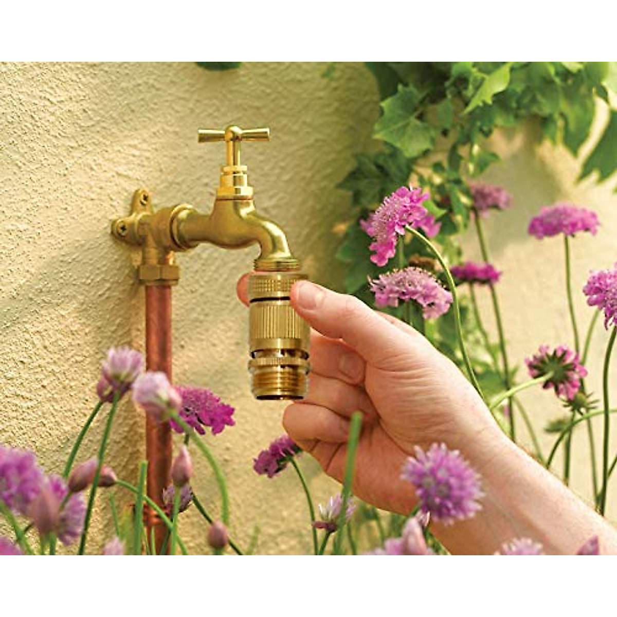 HQMPC Male Garden Hose Quick Connect Solid Brass Quick Connector Garden Hose Fitting Water Hose Connectors 3/4 inch GHT (4 Female+ 4Male)