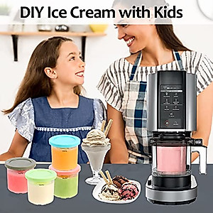 PARBEE 160z Extra Pint Containers with Lids 4 Pack Replacement Compatible with Ninja Creami NC301 NC300 NC299AMZ Series Ice Cream Maker, Dishwasher Safe Pints