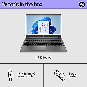 HP 15 inch Laptop, FHD Display, Intel Core i3-1215U, 8 GB RAM, 128 GB SSD, Intel UHD Graphics, Windows 11 Home in S Mode, 15-dy5599nr (2023)