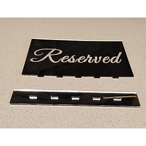 Set of 2 Acrylic Mirror Reserved Table Sign, Acrylic Freestanding Decoration, Acrylic Free Standing Reserved Wedding Signs (Silver)