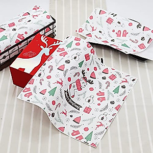 100 pcs Christmas Food Paper Sheets, Sandwich Wrapping Greaseproof Paper Sheets, Bread/Rolls Deli Paper Liners, Baskets Lining Wrappers for Fish & Chips or Burger & Fries (12"x12")