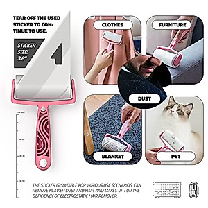 LIJIU® Pet Hair Remover Roller 3Pack for Cleaning Cat Fuzzy & Dog Hair on Cloth, Furniture, Couch, Carpet, Bed and etc. (Contain Reusable Roller, Sticky lint Roller & pet Hair Scraper)