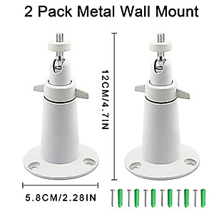 (2 Pack, Metal), BFYTN Security Camera Metal Wall/Ceiling Mount, Adjustable Indoor/Outdoor Mount Compatible with Arlo, Arlo Pro 2 3, Arlo Ultra CCTV Camera and Compatible Camera with 1/4 Screw Head