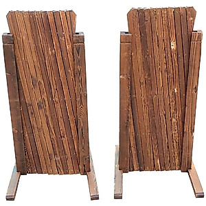 Nisorpa 2 Pack Retractable Wooden Fence Extendable Instant Fence Expandable Garden Fence Wooden Pet Gate Freestanding Wood Fence Partition for Home Yard Garden Indoor Outdoor