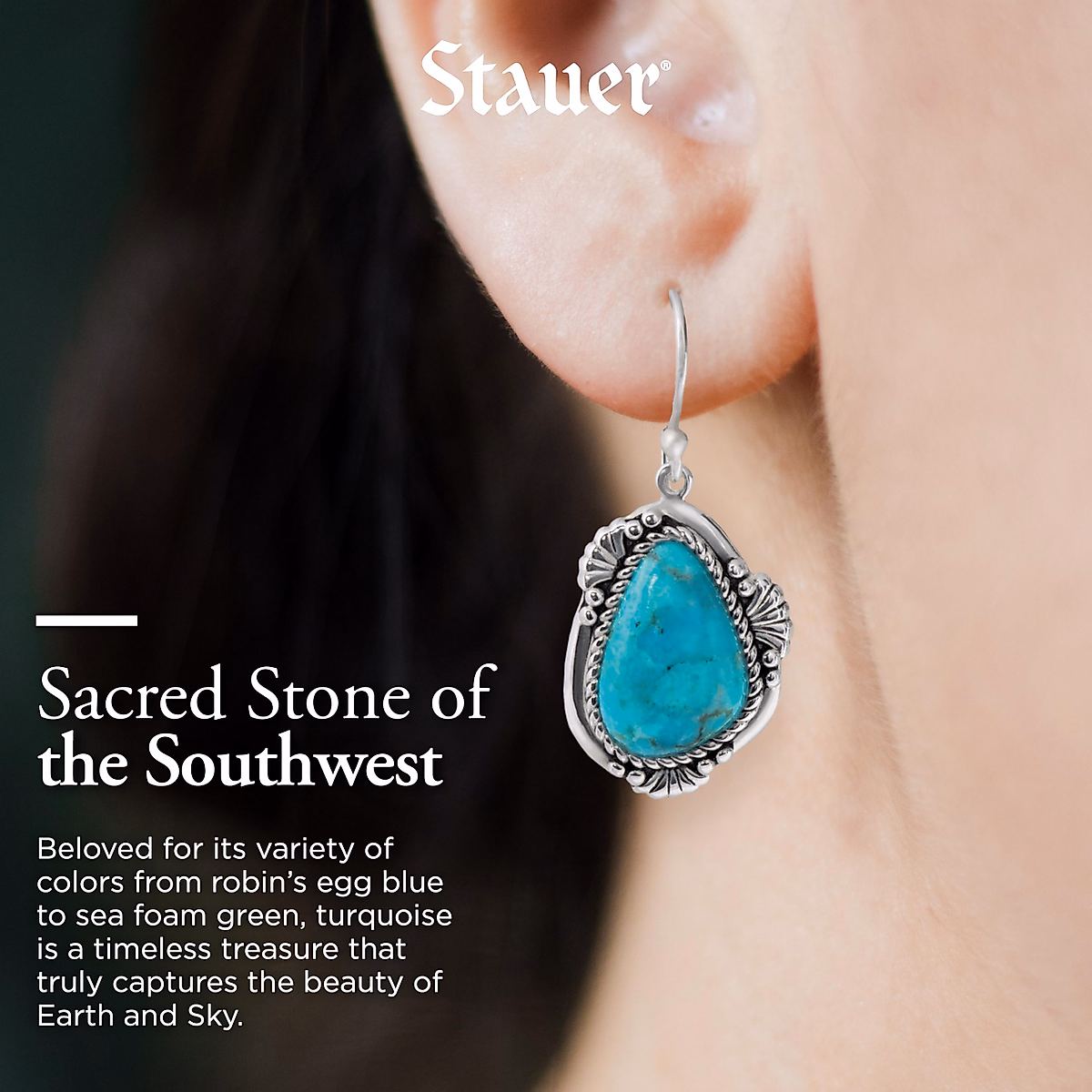 Stauer Sedona Turquoise Genuine Arizona Turquoise Jewelry Earring Set (Earrings)