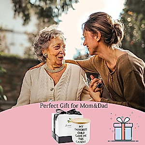 Gifts for Mom & Dad from Daughter Son - Best Mom & Dad Gifts, Funny Birthday & Mothers Day & Thanksgiving & Christmas Gifts, Vanilla Coconut Candles(11.5oz)