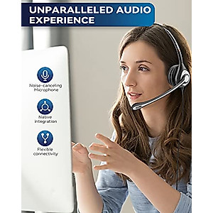 Wantek Corded Telephone RJ9 Headset Monaural with Noise Canceling Microphone for Call Center Telephone Systems with Plantronics M10 M12 M22 MX10 Amplifiers or Cisco 7942 7971 Office IP Phones(F600C1)