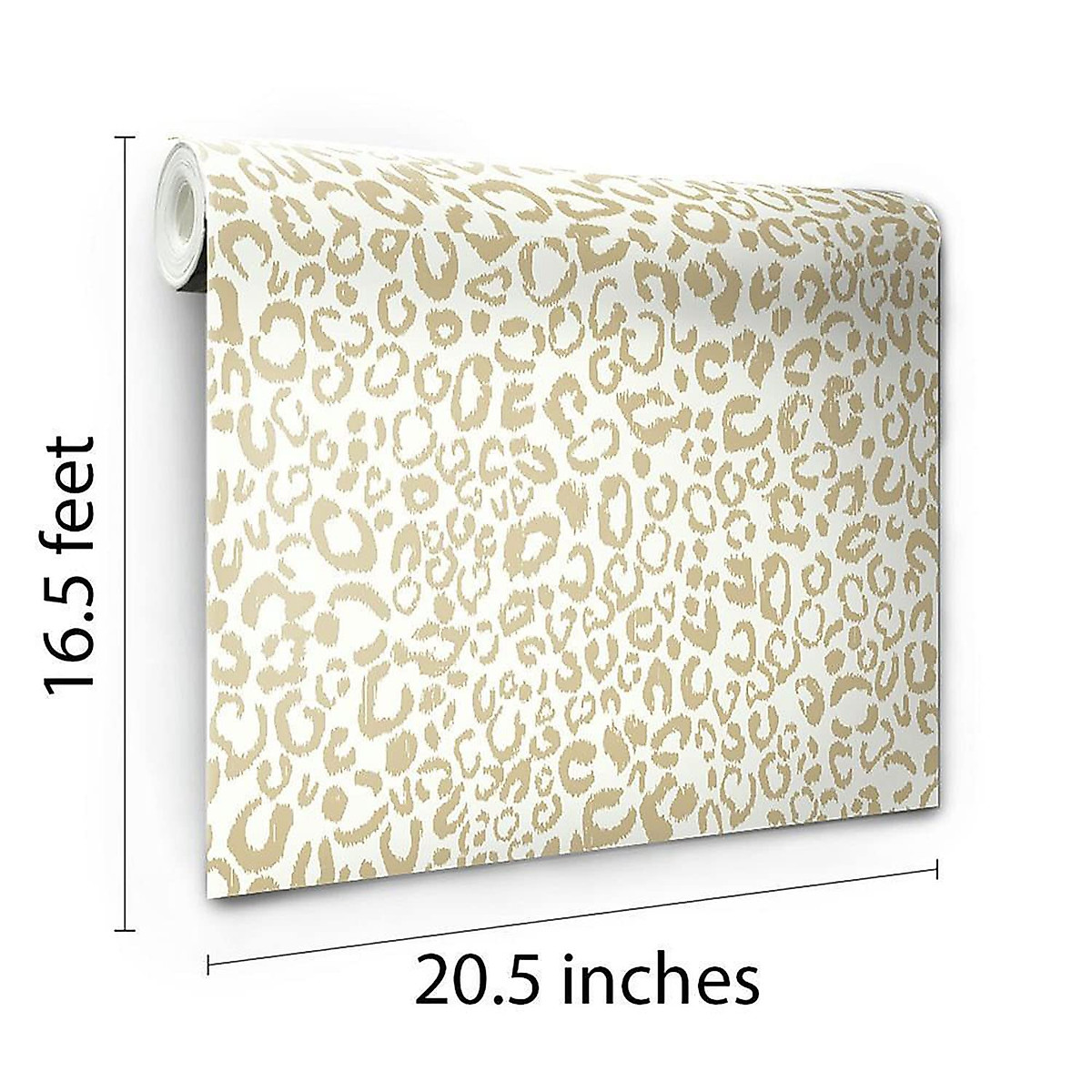 RoomMates RMK10700WP Metallic Gold Leopard Peel and Stick Wallpaper, 20.5" x 16.5 feet