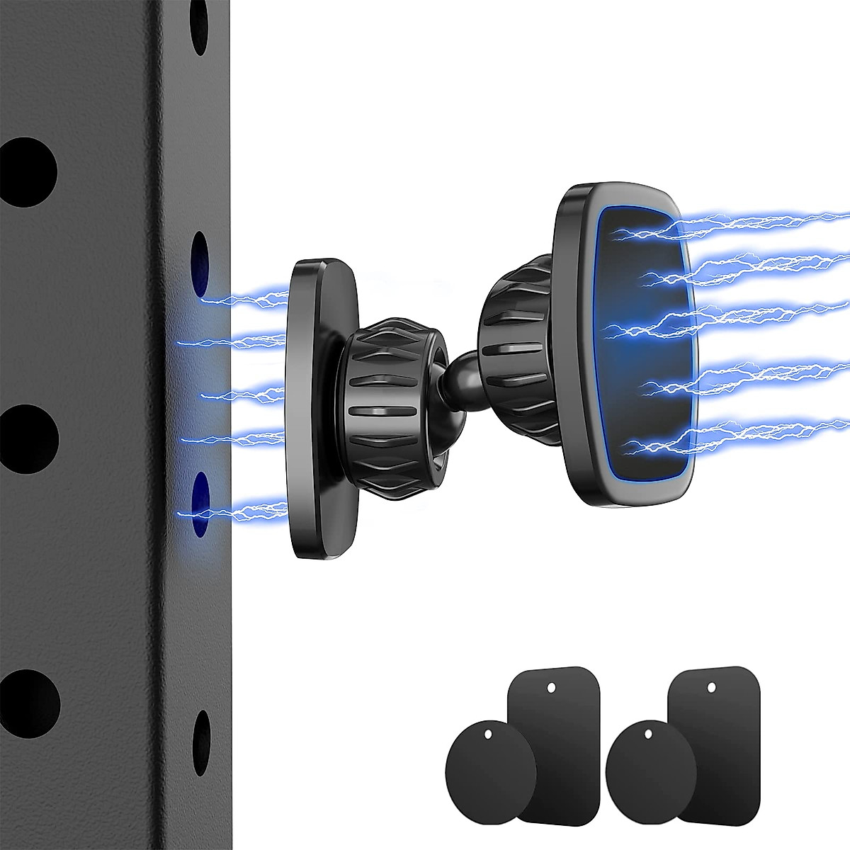 ARMOLABX Dual Magnetic Phone Mount Holder, [Upgraded Super Magnets] Gym Magnetic Phone Holder, [Pocket Size] Double Sided Magnetic Phone Holder for Gym Compatible with All Smartphones