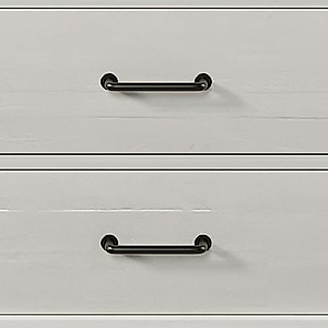 Polibi Rustic Nightstand with 2 Storage Drawers, Farmouhouse Solid Wood Storage End Table, Side Table for Bedroom, Living Room, White