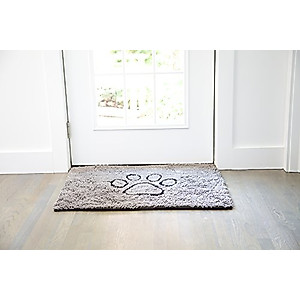 Dog Gone Smart Dirty Dog Microfiber Paw Doormat - Super Absorbent Dog Mat Keeps Paws & Floors Clean - Machine Washable Pet Door Rugs with Non-Slip Backing | Medium Grey