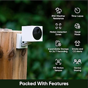 Wyze Cam Outdoor Starter Bundle v2 (1 Camera + Base Station) - 1080p HD Wireless Home Security Camera, Battery-Powered, IP65 Rated, Color Night Vision, 2-Way Audio, Compatible with Alexa & Google