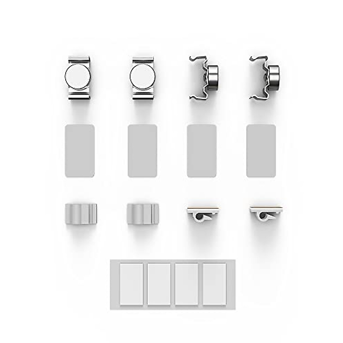 Vovamo Under Cabinet Lighting Accessories, Package Includes (Doube-Sided Tapes *4, Magnetic Clips *4, lron Sheet *4 and Cable Clips *4)