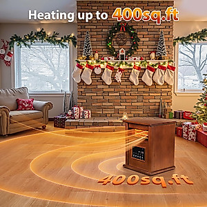 Electric Infrared Space Heater, Quartz Heater for Indoor Use, Tip-Over & Overheat Protection with Remote Control, 3 Heat Settings, 12H Timer, 1500W for Large Room Basement Heating