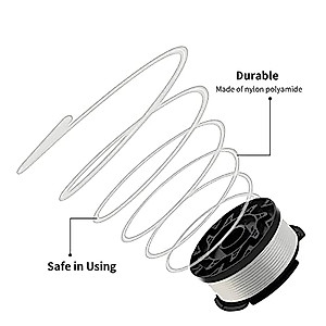 Generep Weed Eater String Trimmer Line for Black and Decker Trimmer/Edger, AF-100, 6 Spools & 1 Cap