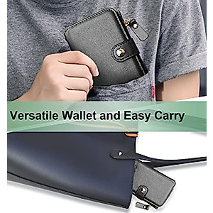 M-Plateau Phone Wallet,Card Holder for Phone Case with with Zipper Coin Purse and Cell Phone Lanyard Work with iPhone 14 and Most of Smart Cell Phones (Black)