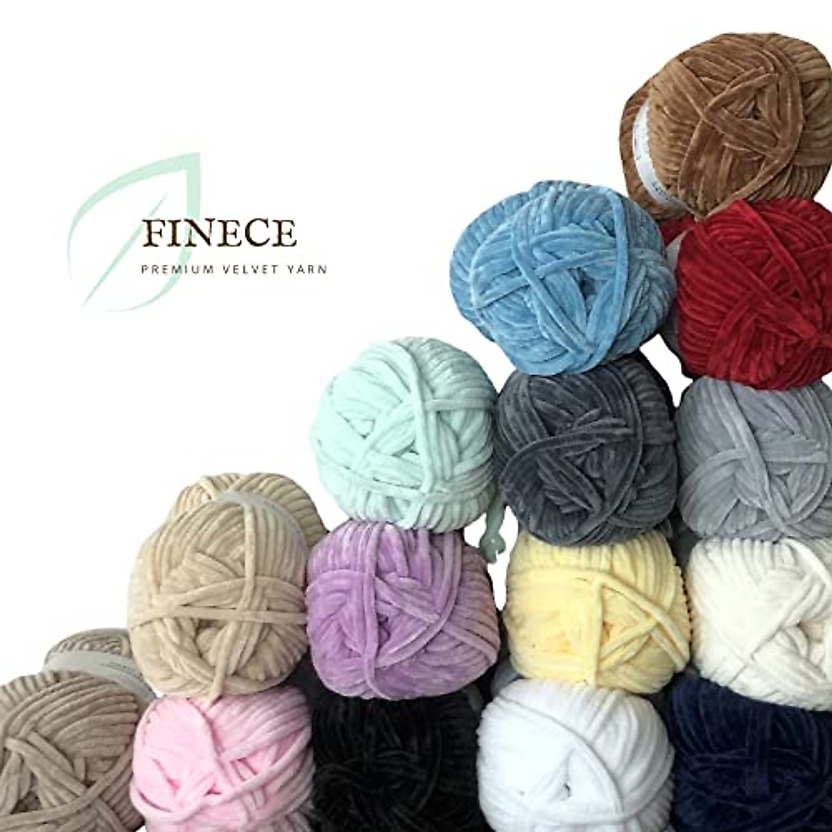 FINECE Soft Velvet Yarn Chenille Yarn for Crocheting Baby Blanket Yarn for Knitting 100 gr (132 yds) Fancy Yarn for Crochet Weaving Craft Amigurumi Yarn (1 Skein, 2020-Cream)
