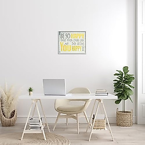 Stupell Industries Be So Happy Typography, Design by Holly Stadler Wall Art, 16x20, Multicolor