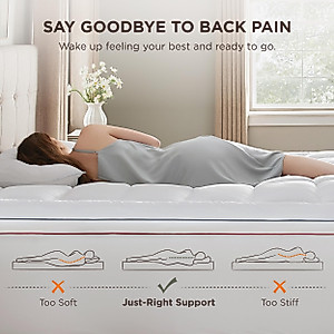 Bedsure Twin Mattress Topper, Pillow Top Mattress Topper Twin with Deep Pocket fits up to 21 Inches, Extra Soft Thick Bed Pad Cover with Fluffy Breathable, White