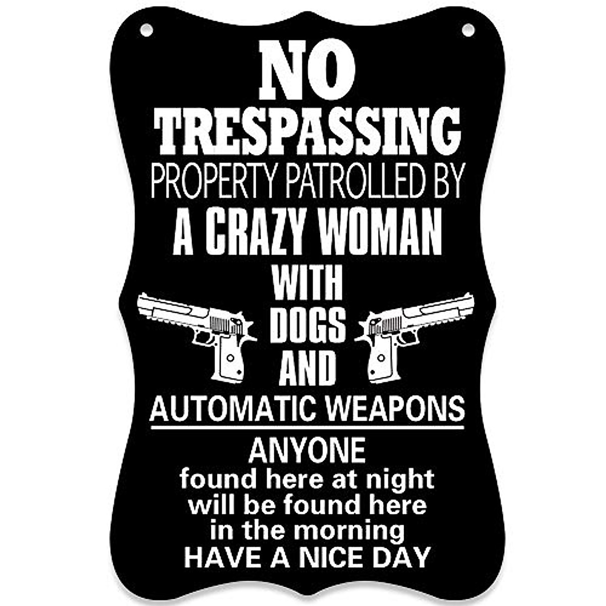 WaaHome Funny No Trespassing Signs Private Property Sign, 7.8''X11.8'' Safety & Privacy Warning Sign