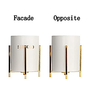 Kitchen Utensil Holder, 7.87″ Extra-Large Ceramic Stable Utensil Caddy,Rustic Cooking Utensil Crock for Farmhouse Kitchen Décor with Countertop-Protection Metal frame, Counter Utensil Organizer