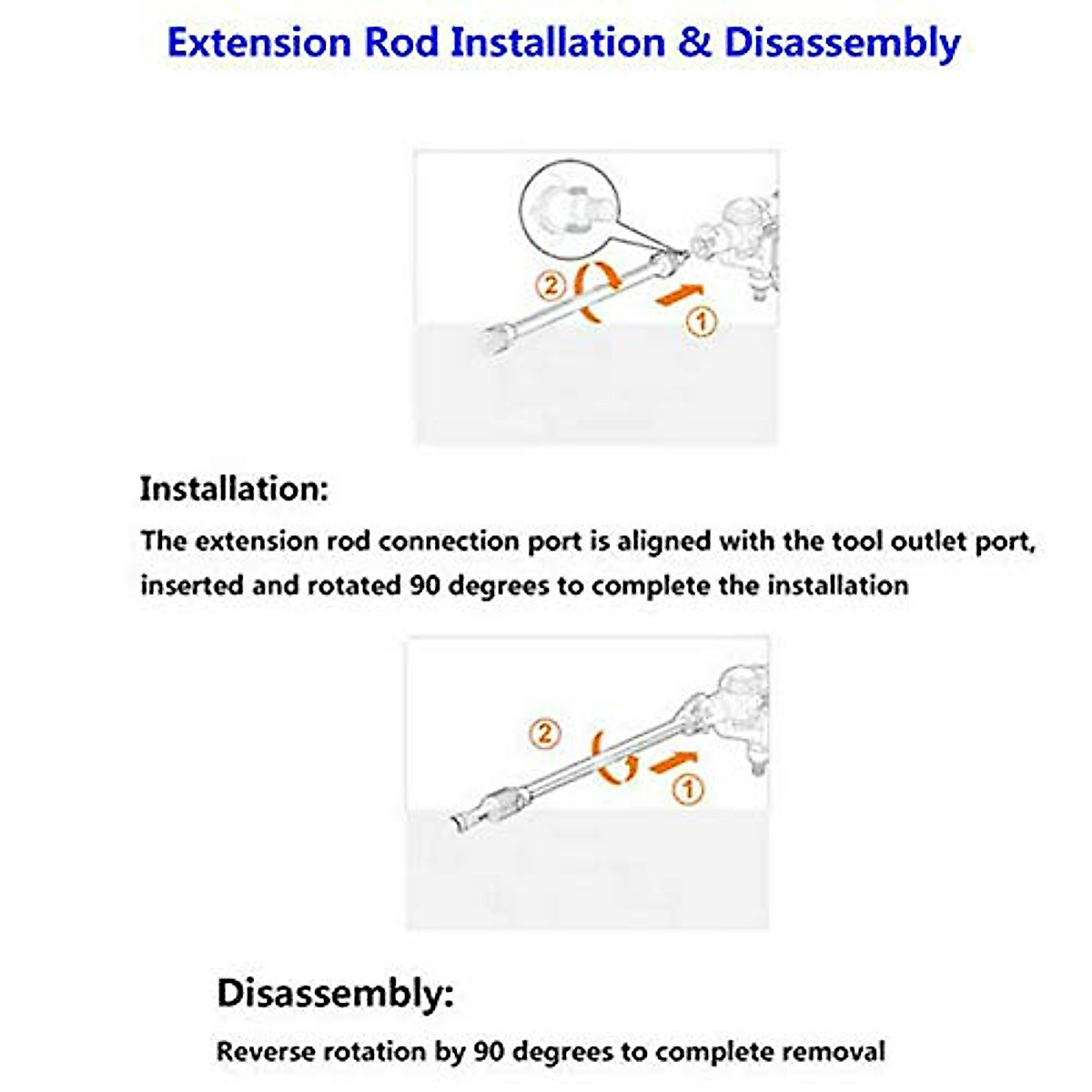 5.9 inch Short Lance Extension Rod Adapter for Worx WG629E WG630 WU629 WG644 Hydroshot Pressure Washer Accessories