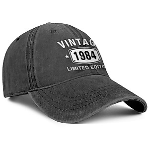 40th Birthday Gifts for Men Women Hats Vintage 1984 Baseball Cap Limited Edition Black